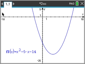 Zeros of Functions Using the Graphing Calculator TI-Nspire