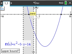 Zeros of Functions Using the Graphing Calculator TI-Nspire